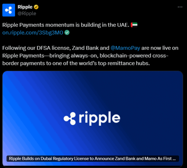 Ripple Expands UAE Presence with New Banking Partnerships