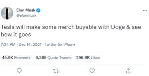 Tesla to accept DOGE for merch purchase