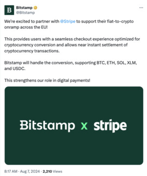 Stripe and Bitstamp Simplify Crypto Transactions in the EU